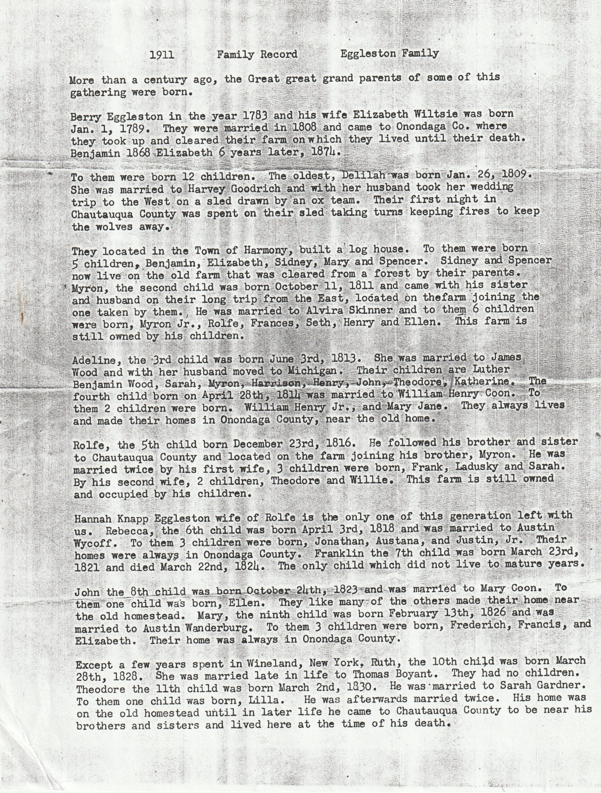 Benjamin Eggleston - Eggleston Roots