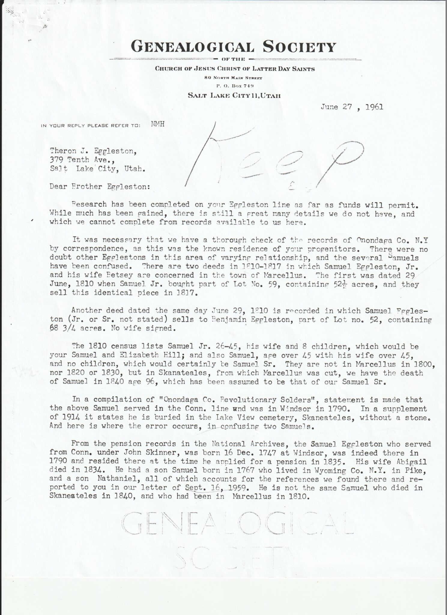 GATHERING THE FAMILY OF SAMUEL AND REBECCA EGGLESTON - Eggleston Roots